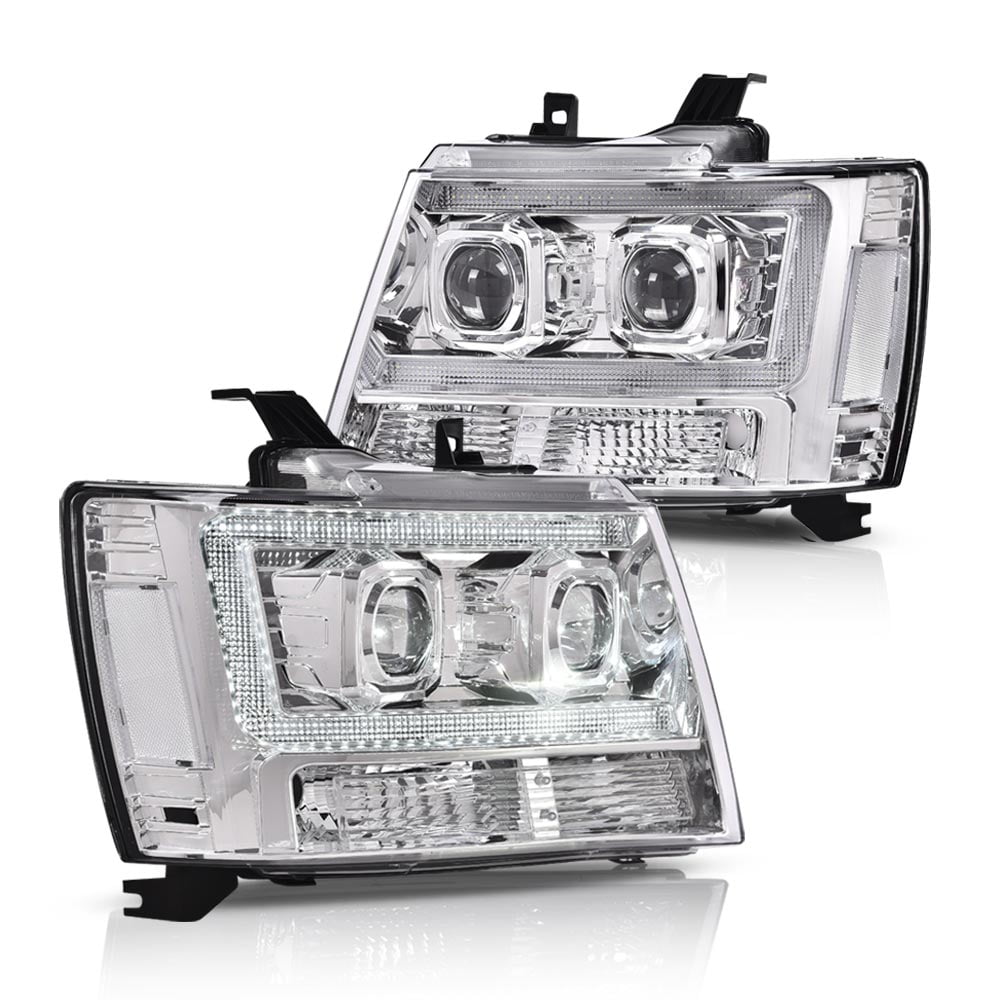CROSSDESIGN Headlights Headlamps Fit for Chevy Tahoe Suburban 2007-2014 ...