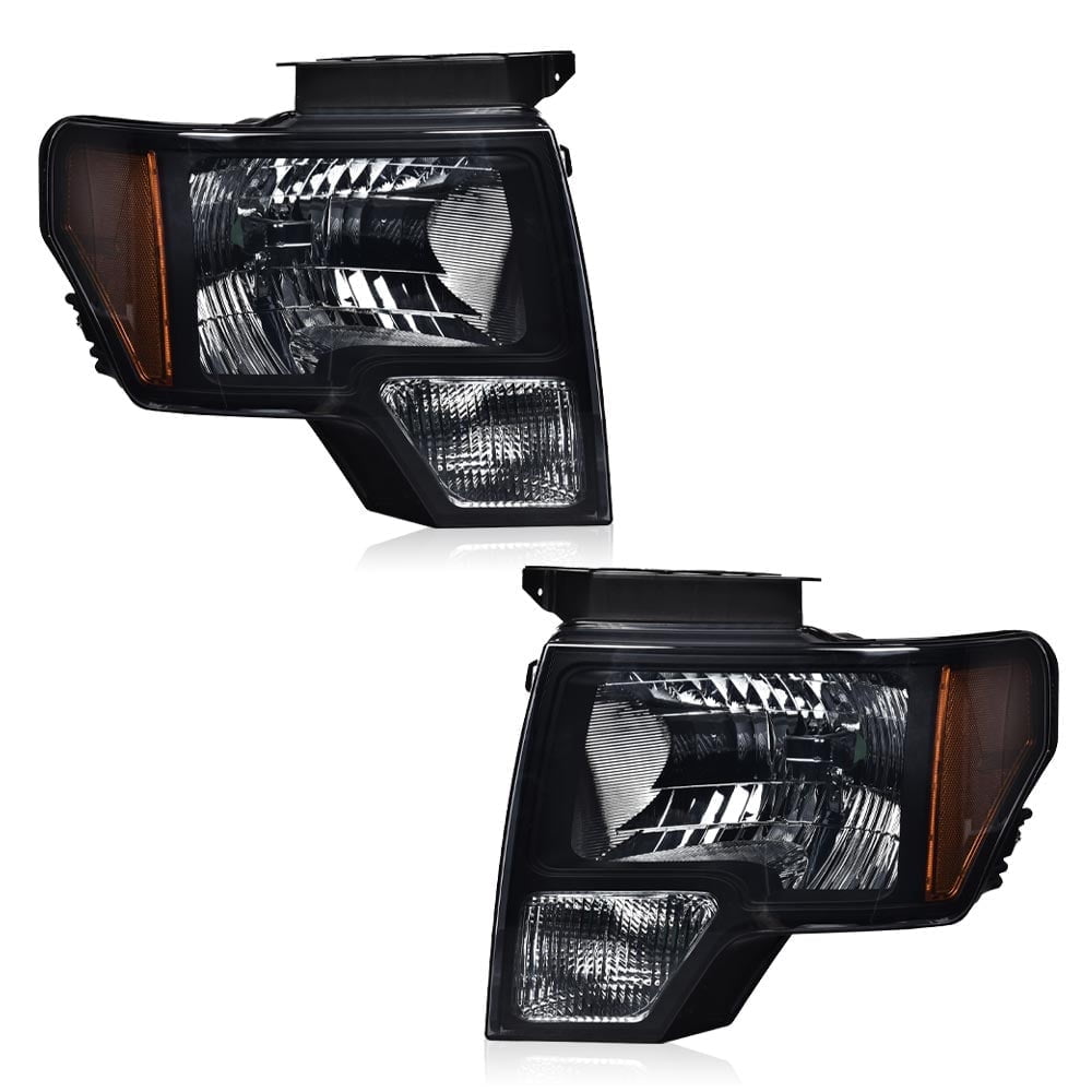 CROSSDESIGN Headlights Headlamps Fit for Ford F150 2009-2014 - Walmart.com
