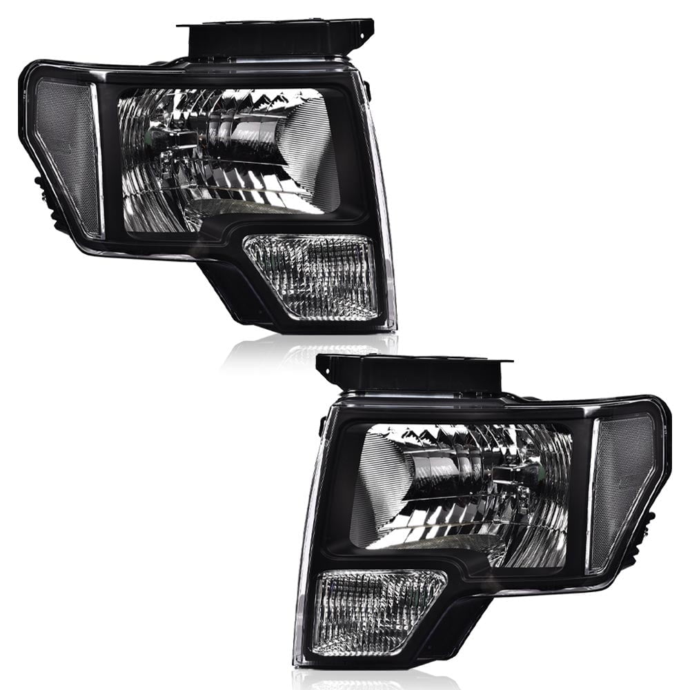 CROSSDESIGN Headlights Headlamps Fit for 2009-2014 Ford F150 - Walmart.com