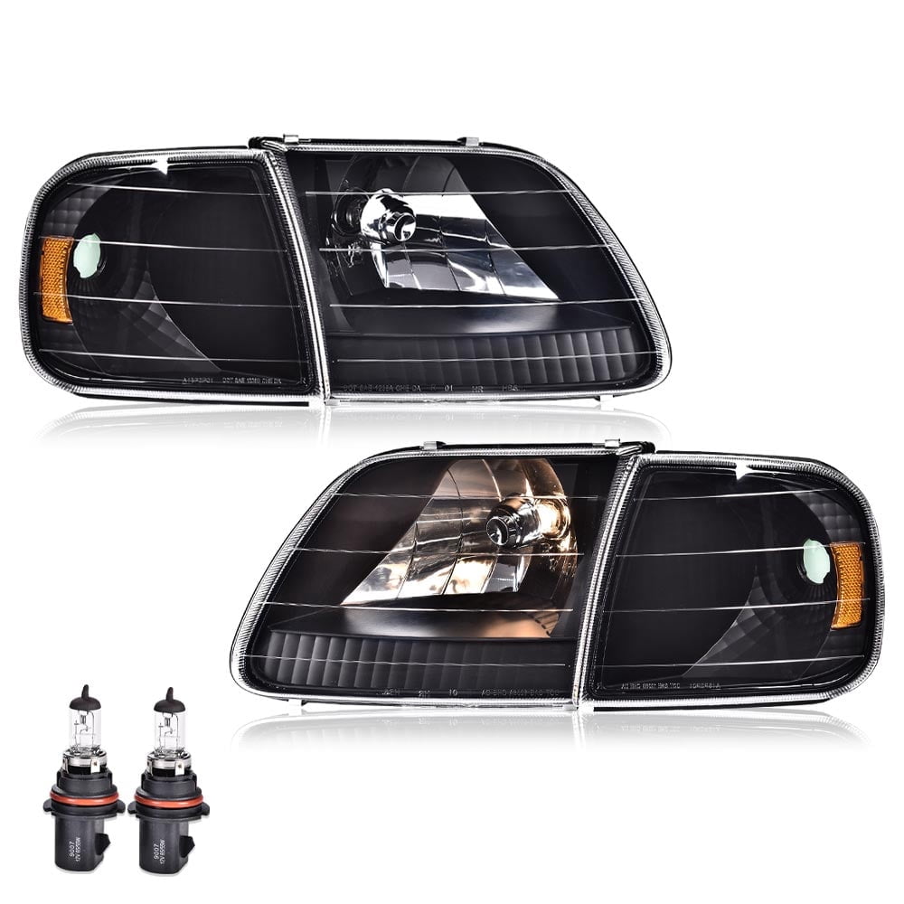 CROSSDESIGN Headlights W/ Clear Corner Fit for Ford F150 1997-2003/Ford ...