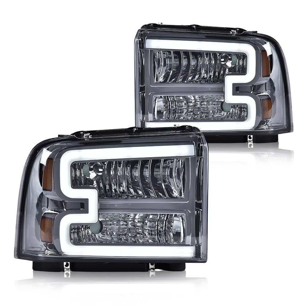 CROSSDESIGN LED DRL Headlights Assembly Headlamps Fit for 2005-2007 ...