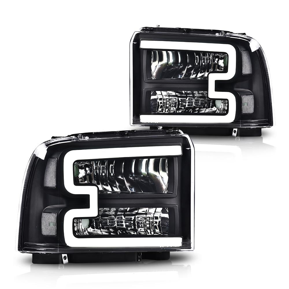 CROSSDESIGN LED DRL Headlights Assembly Headlamps Fit for Ford F250 ...