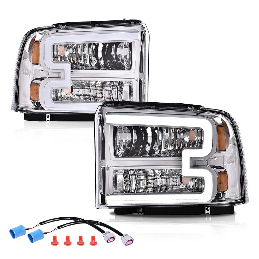 CROSSDESIGN LED DRL Headlights Headlamp Fit for Ford F-250 F-350 F-450 ...