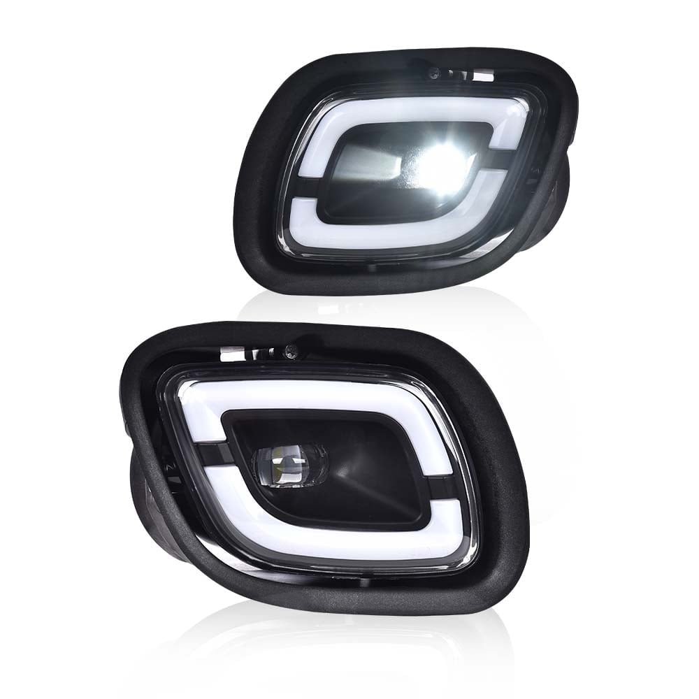CROSSDESIGN 1 Pair LH+RH Side LED Fog Lights Lamp Black Fit for ...