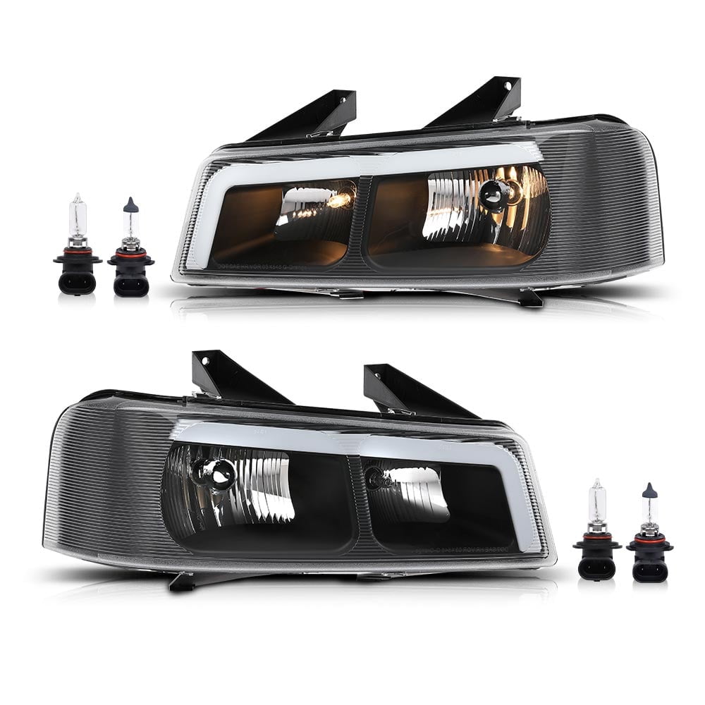 CROSSDESIGN Pair LED Headlights Lamp Clear / Black Fit For 2003-19 ...