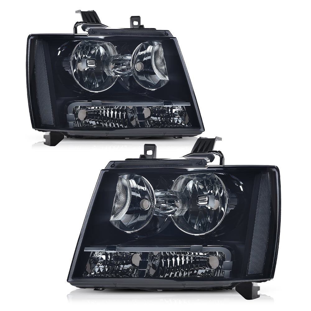 CROSSDESIGN Pair Left&Right Headlights Fit for 2007-2014 Chevy Tahoe ...