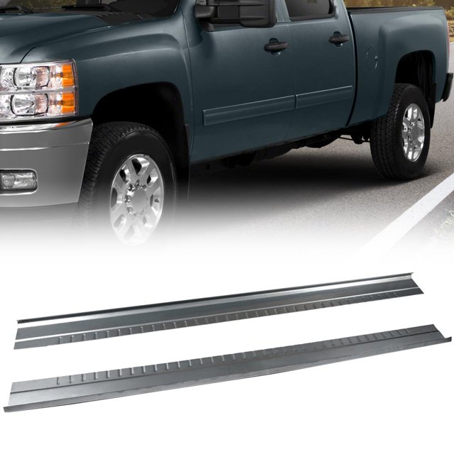 CROSSDESIGN Pair Slip On Rocker Panels Fit for Chevy Silverado GMC ...