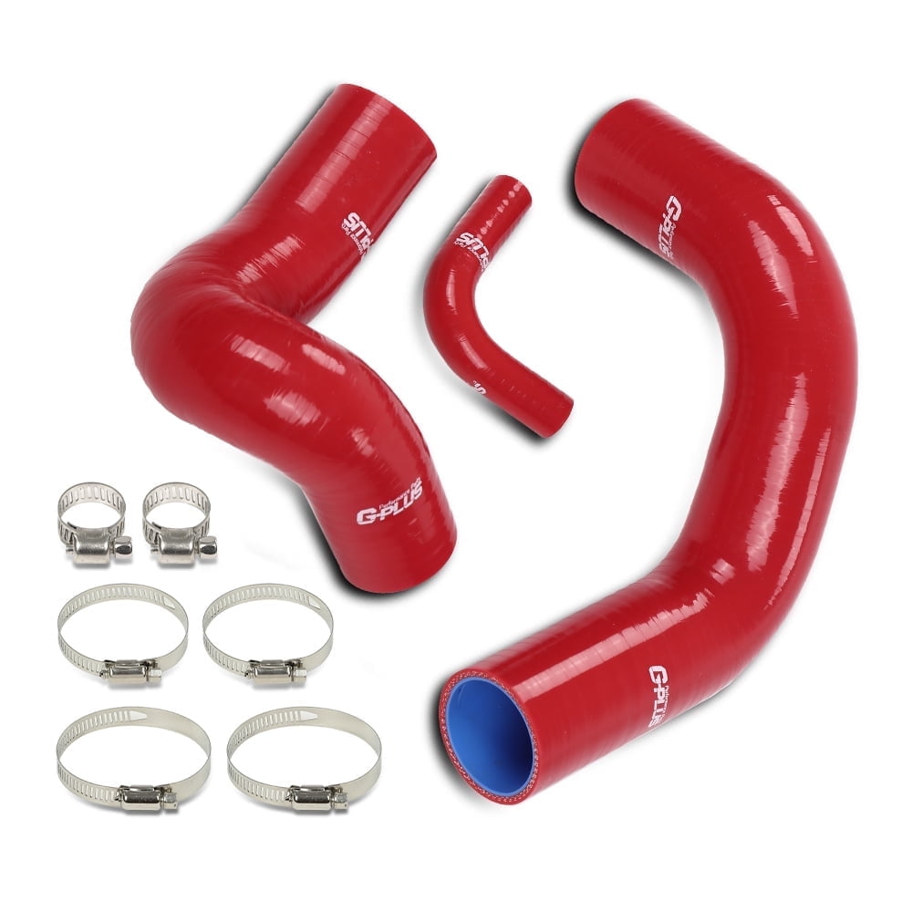 CROSSDESIGN Red Radiator Hose Set Upper, Lower and Bypass Hoses Fit for ...