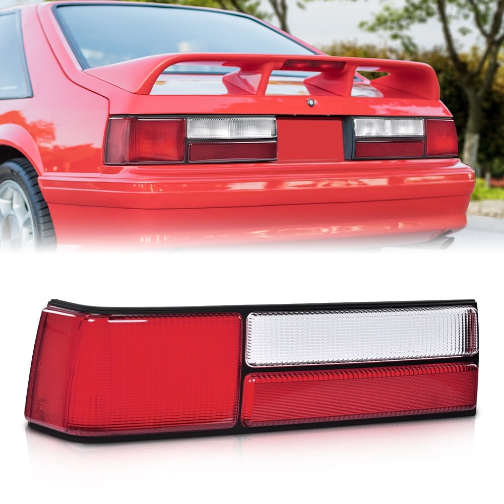 CROSSDESIGN Tail Light Lens Left Pair Set Red Fit for Ford Mustang 1987 ...