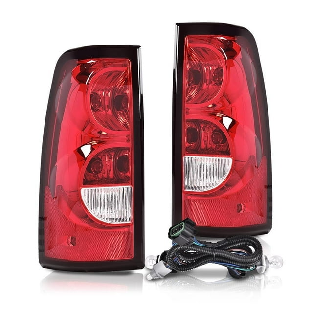 CROSSDESIGN Tail Lights Set Fit for Chevy Silverado 2003-2006 Red Tail ...