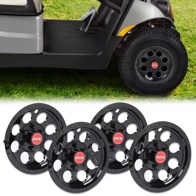 CROSSDESIGN Golf Cart Hubcaps Set of 4 Wheel Cover Hub Caps Fit for ...