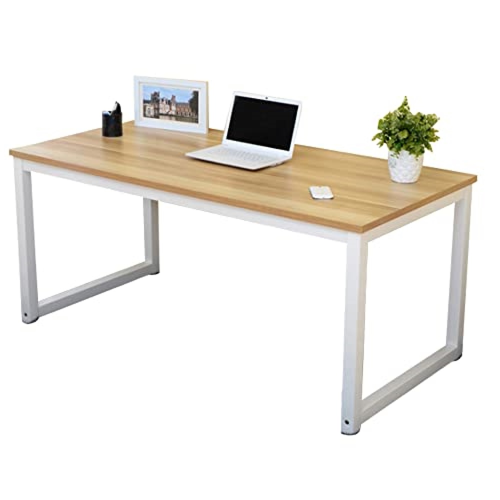 CROSSDESIGN Wood Computer Table 55.1“ Home Study Desk Office Furniture ...