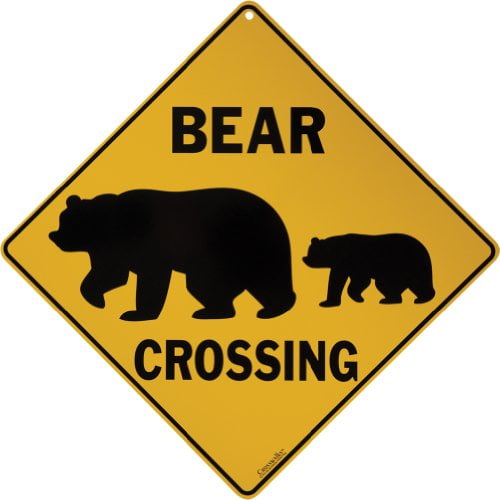 CROSSWALKS Bear Silhouette Crossing 12" X 12" Aluminum Sign (X210 ...