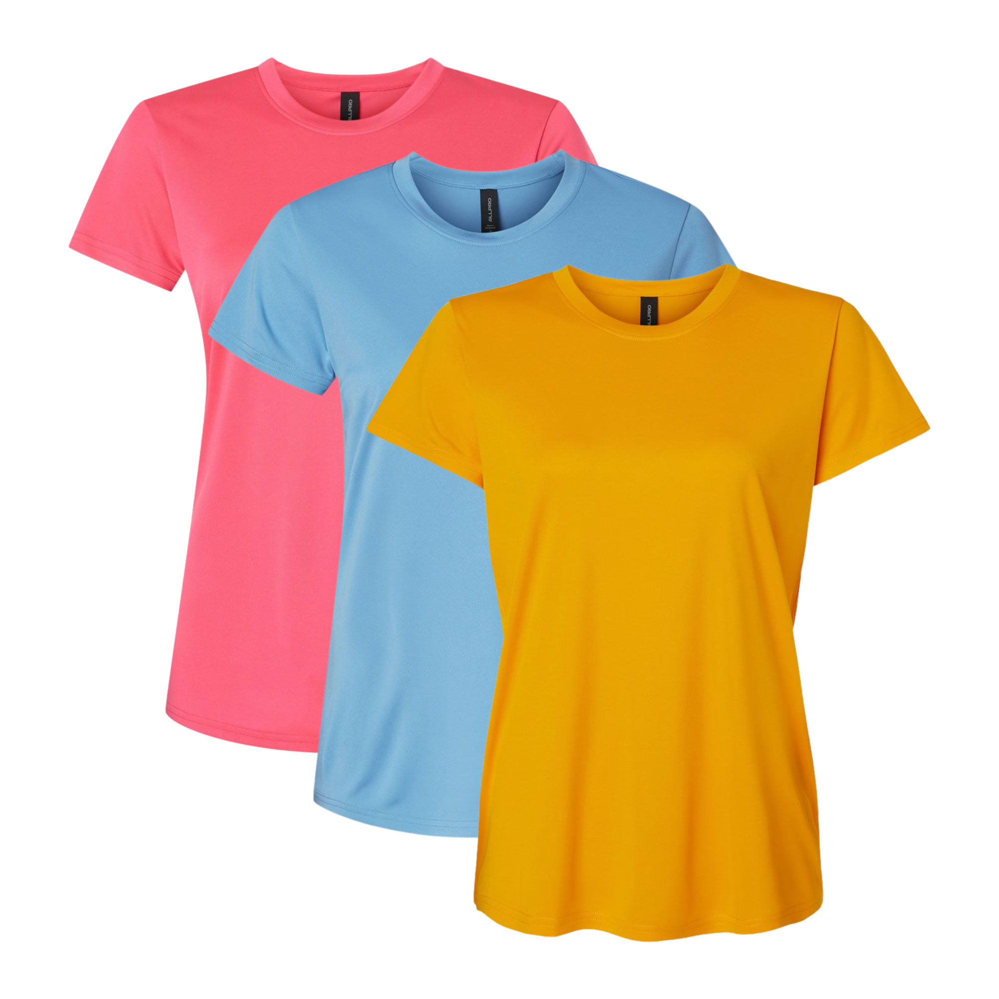 Pro-Lock Performance Bulk T-Shirt For Women, 100% Polyester Interlock ...