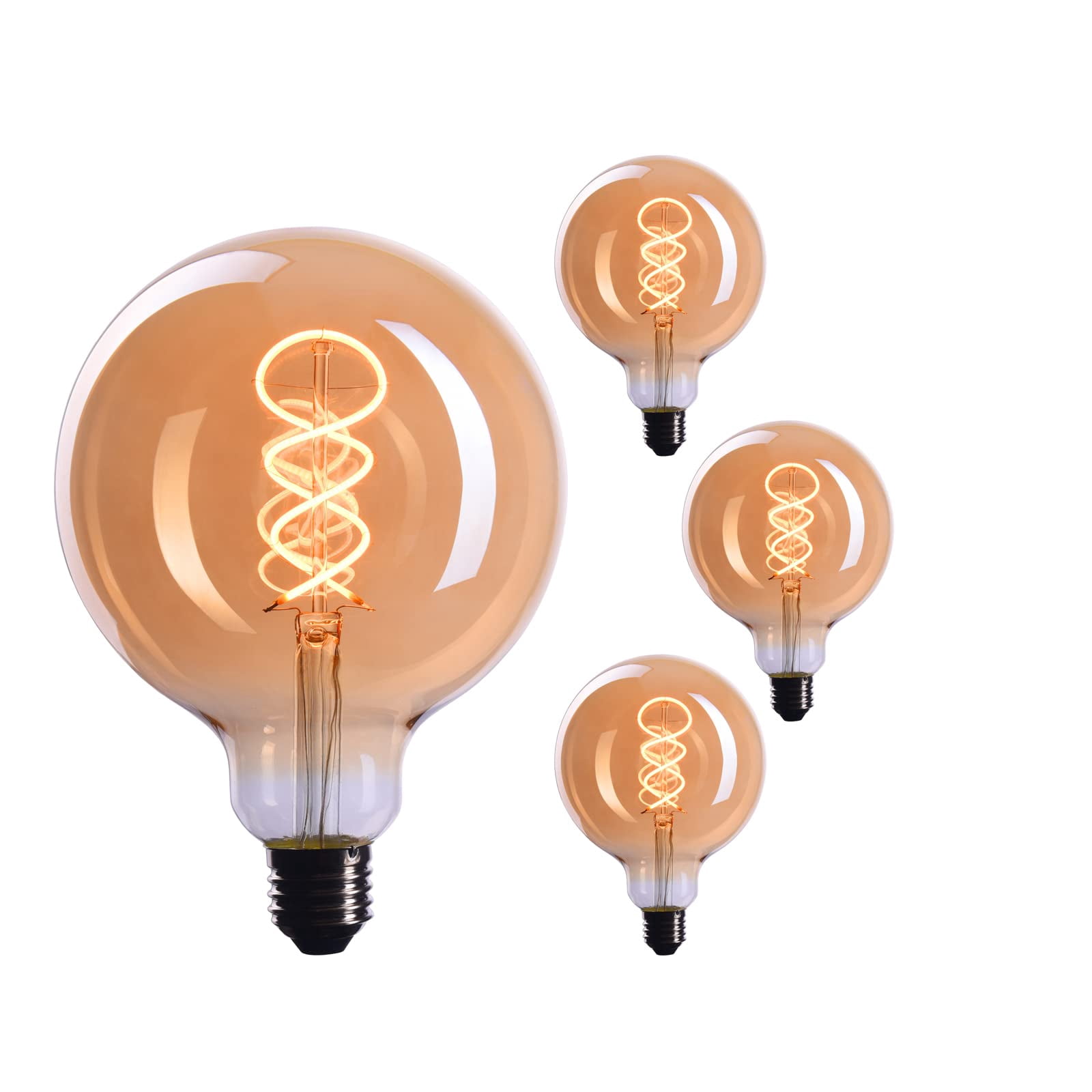 CROWN LED 3x Edison Light Bulb E26 Base Dimmable Incandescent Bulbs ...