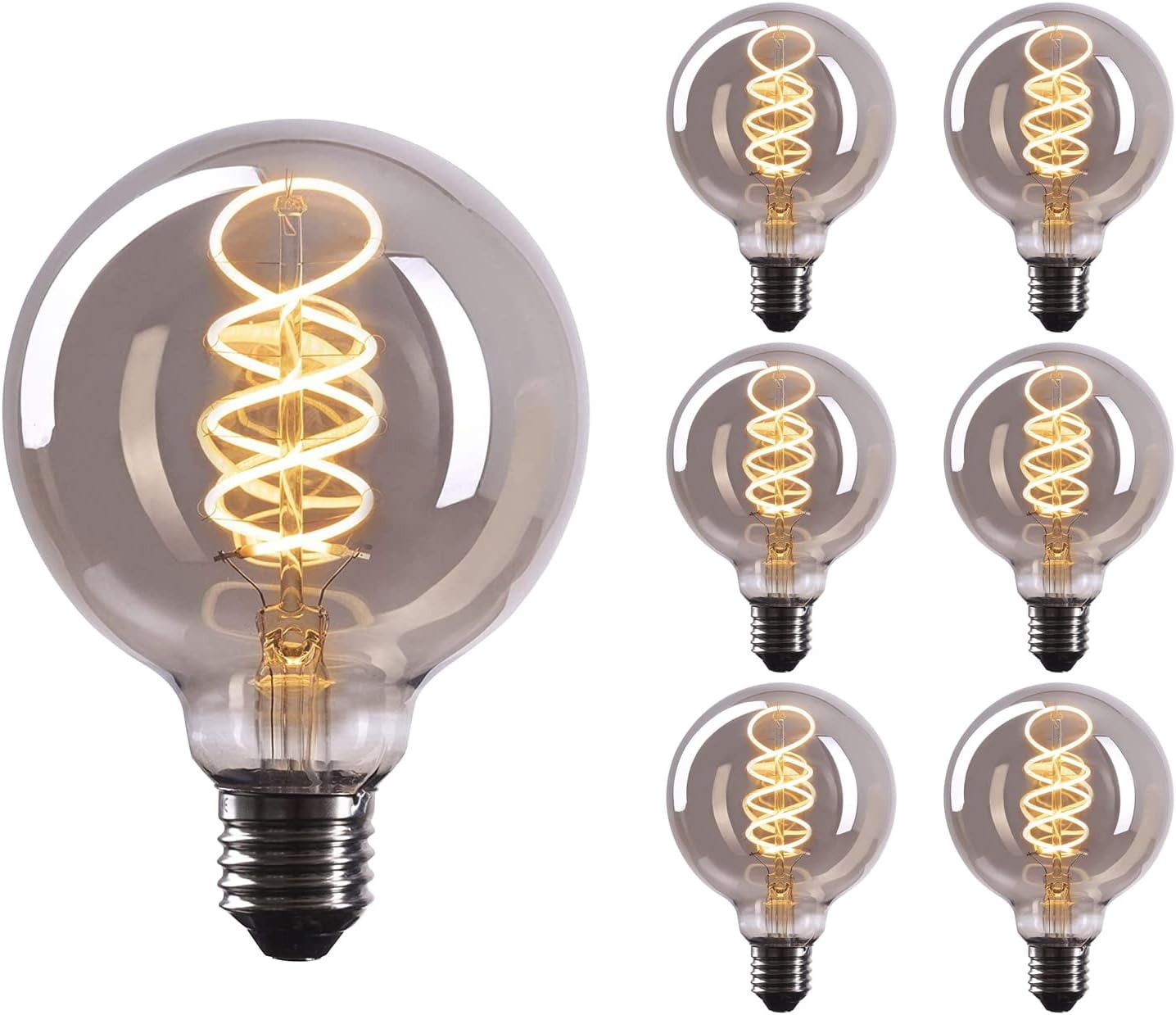 CROWN LED 6 Count (Pack of 1) Vintage Smoky Glass Look Edison Bulbs ...
