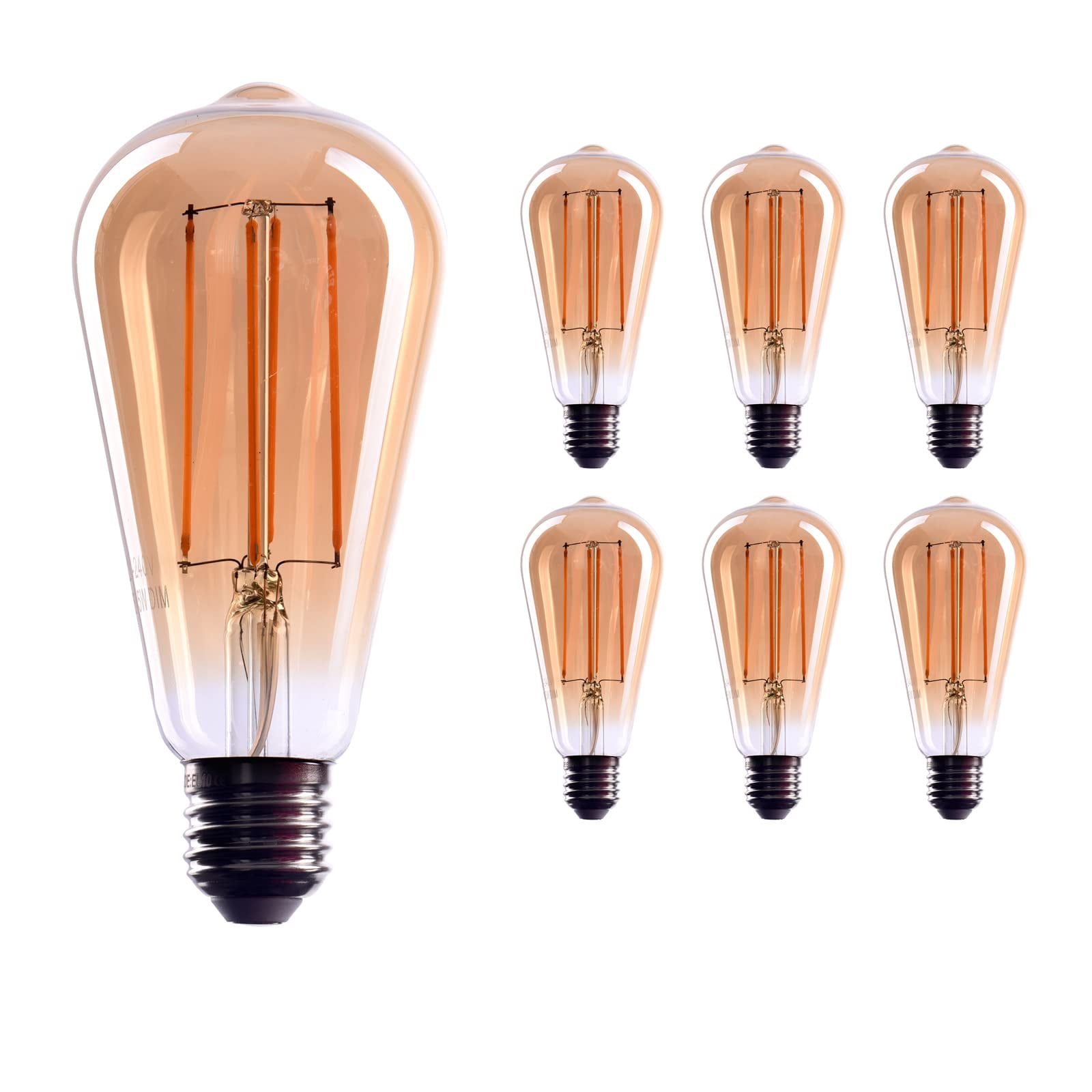 CROWN LED Warm White Vintage Light Bulbs 6 Pack (6x) | E26 Base ...