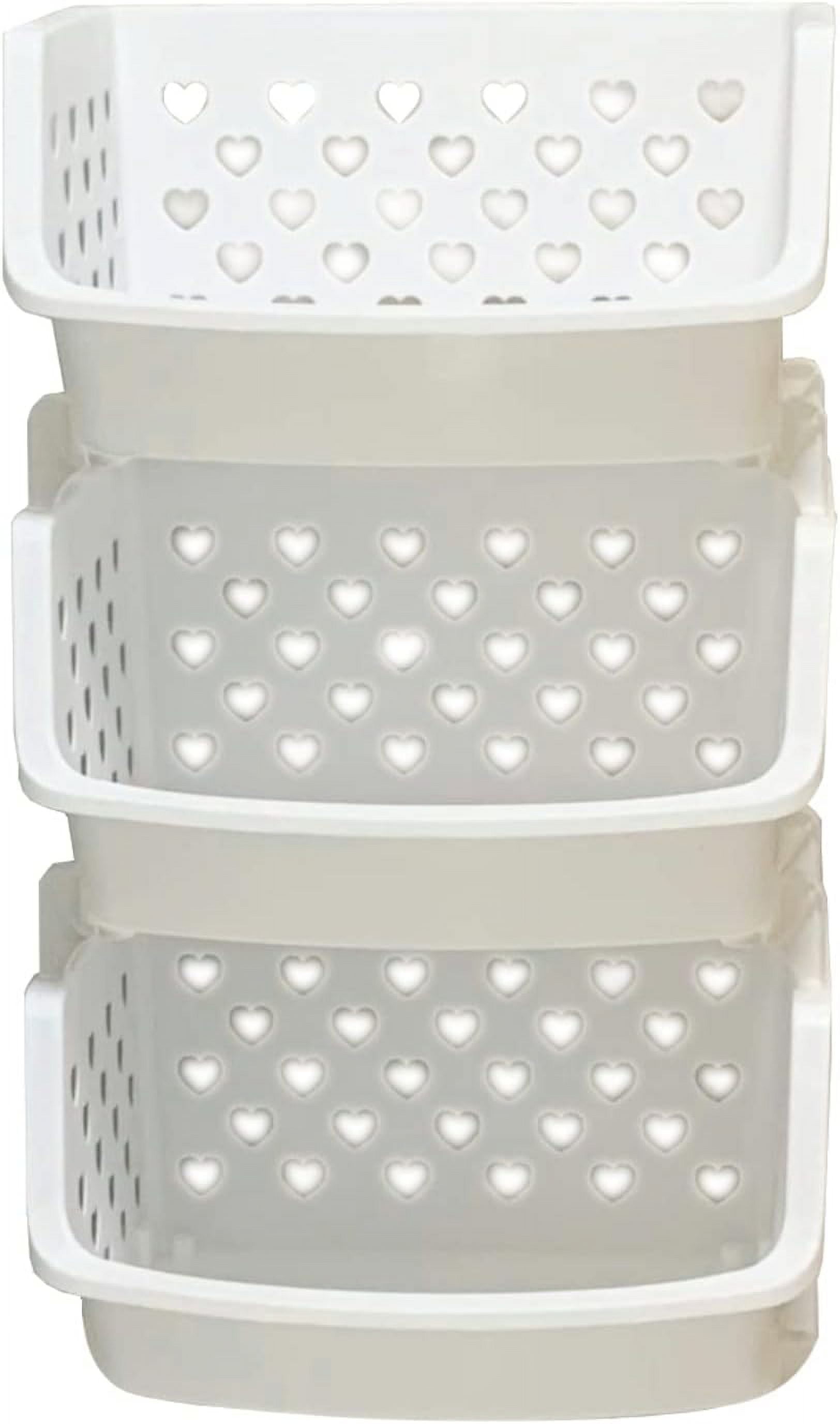 Crown Plastic Stackable Storage Bins (3 PCS) | Stackable Bins for ...