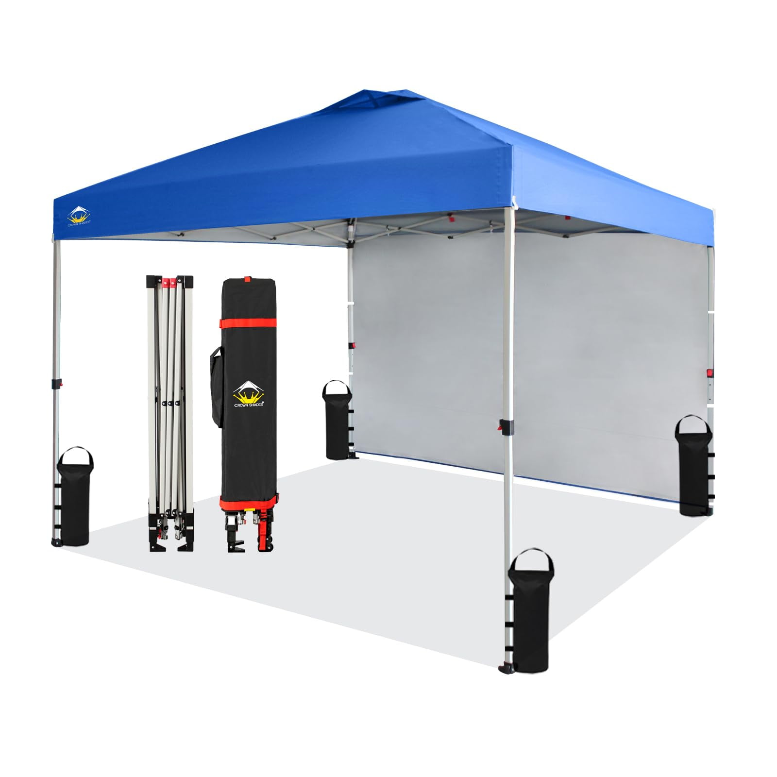 CROWN SHADES 10x10 Canopy Tent with Sidewalls, Patented One Push Pop Up ...