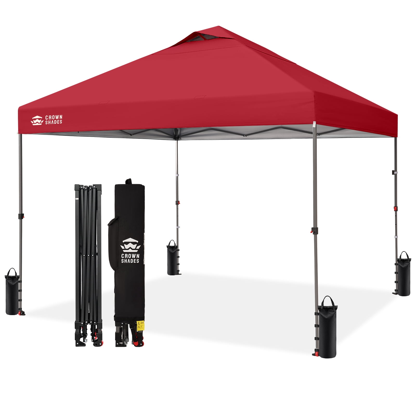 CROWN SHADES 10x10 Pop Up Canopy Beach Tent with One Push Setup Instant ...