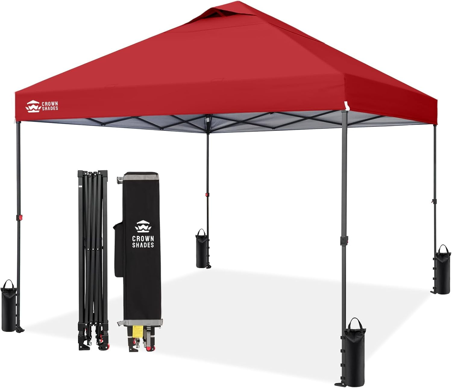 CROWN SHADES 10x10 Pop Up Canopy Tent - Patented Center Lock One Push ...