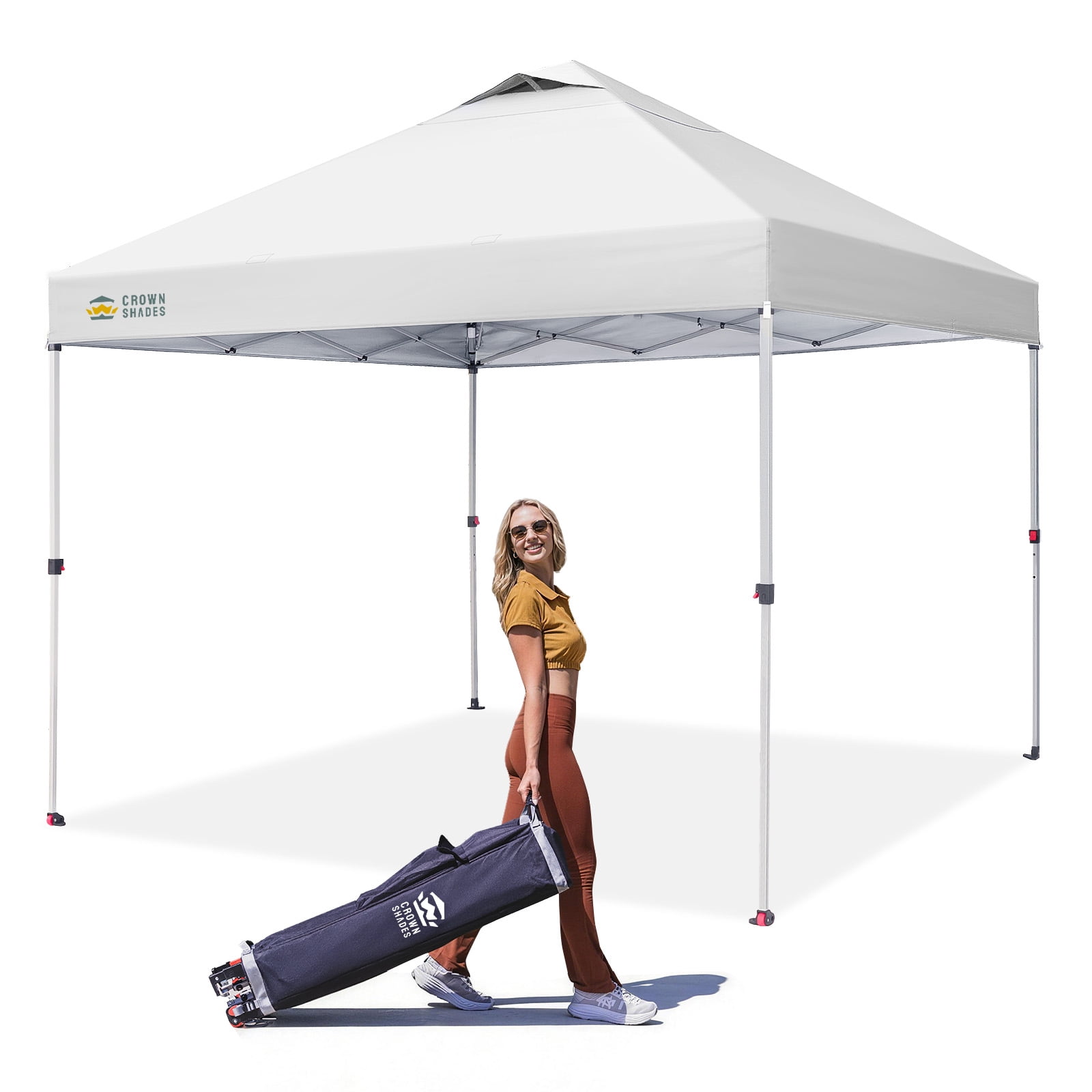 CROWN SHADES 10x10 Pop Up Canopy Tent with One Push Setup Easy Outdoor ...