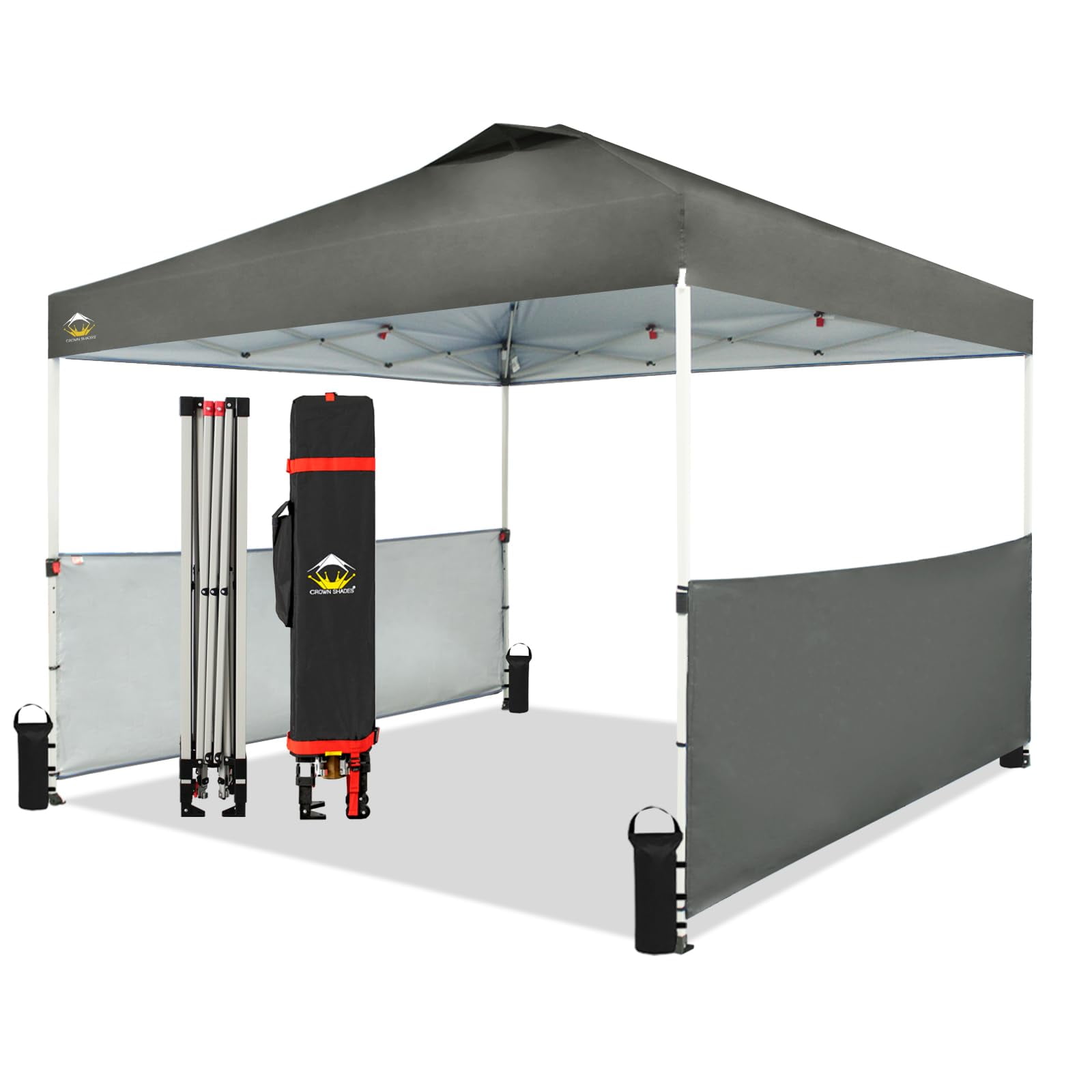 CROWN SHADES 10x10 Pop up Canopy Tent Instant Canopy Including 2 Half ...