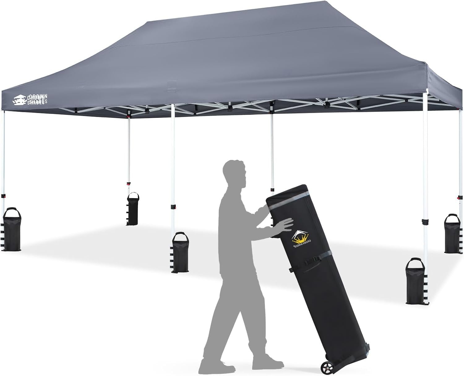 CROWN SHADES 10x20 Pop Up Canopy Tent Commercial Canopy Tent with 400D ...