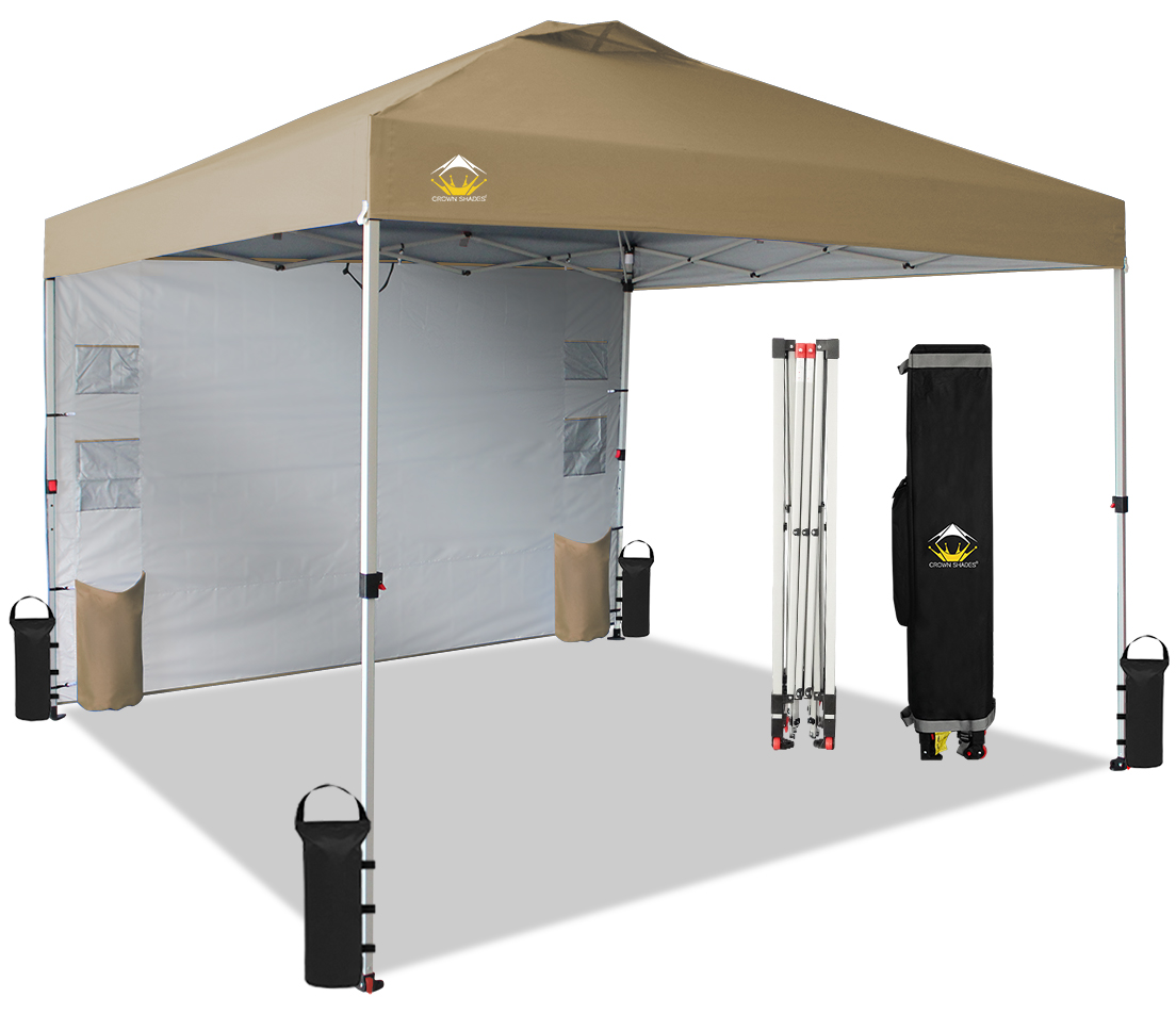 CROWN SHADES Canopy Tent 10x10 Pop Up Canopy Outdoor Shade with Pockets ...