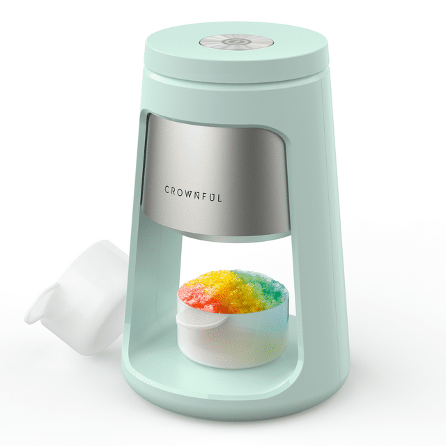 CROWNFUL Shaved Ice Machine Snow Cone Machine, 2 Ice Cups with Lids ...