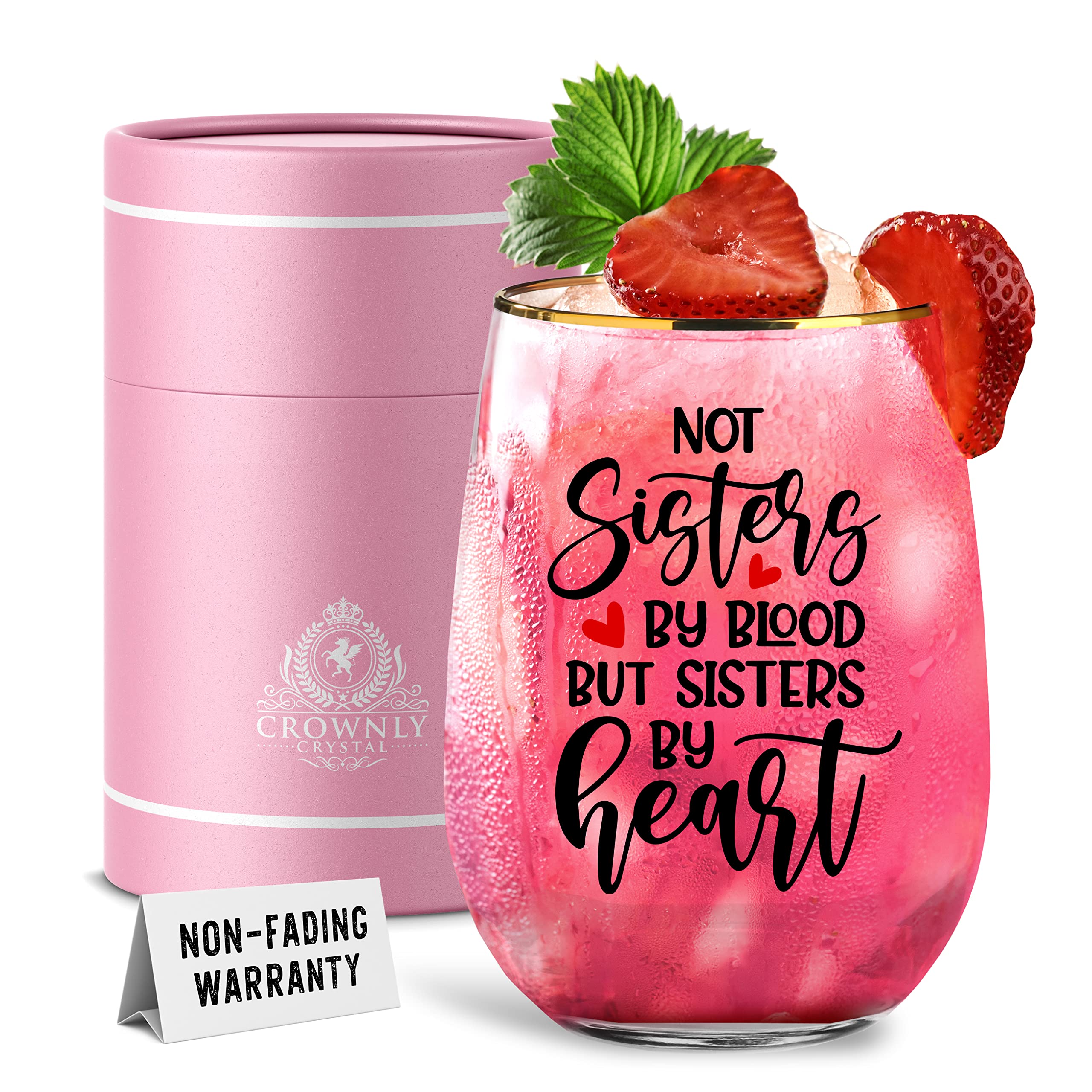 CROWNLY CRYSTAL® Gold Gifts DHF10 Sister Personalised Gifts Her Glass ...