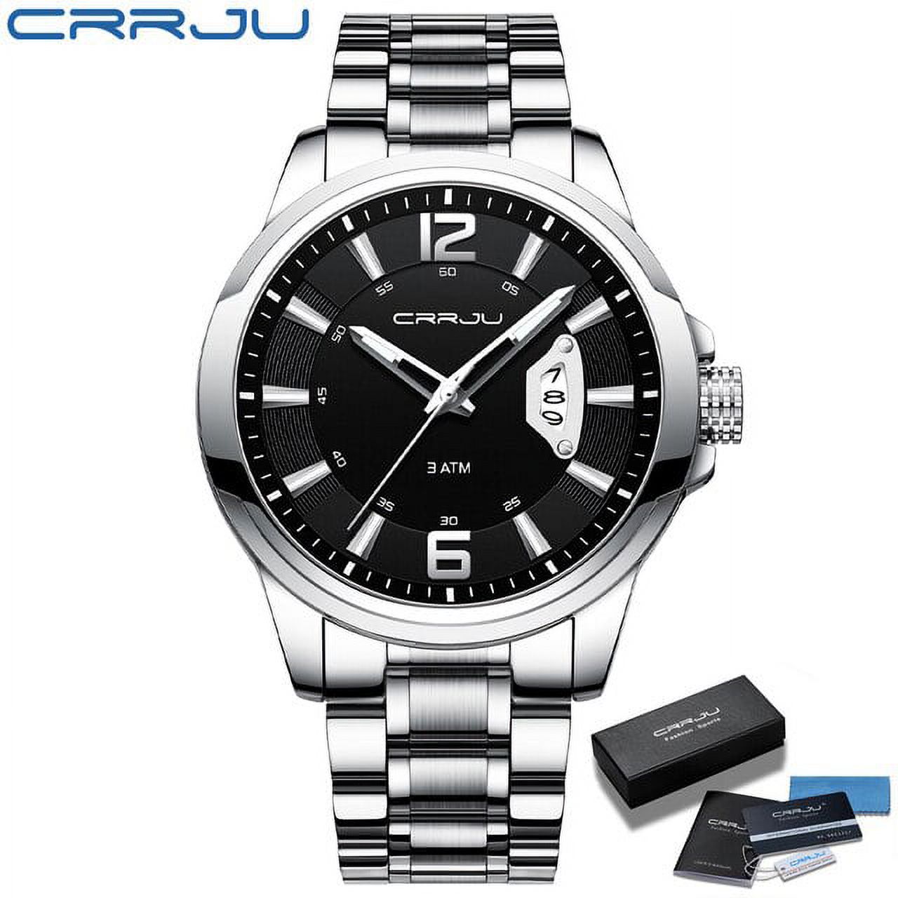 CRRJU Mens Watches Luxury Stainless Steel Business Man Watch Classic ...
