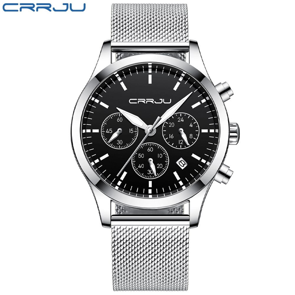 CRRJU Mens Watches with Stainless Steel Waterproof Analog Quartz ...
