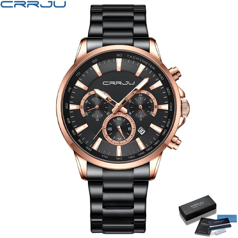 CRRJU New Watches for Men Top Luxury Brand Simple Quartz Wrist Watch ...