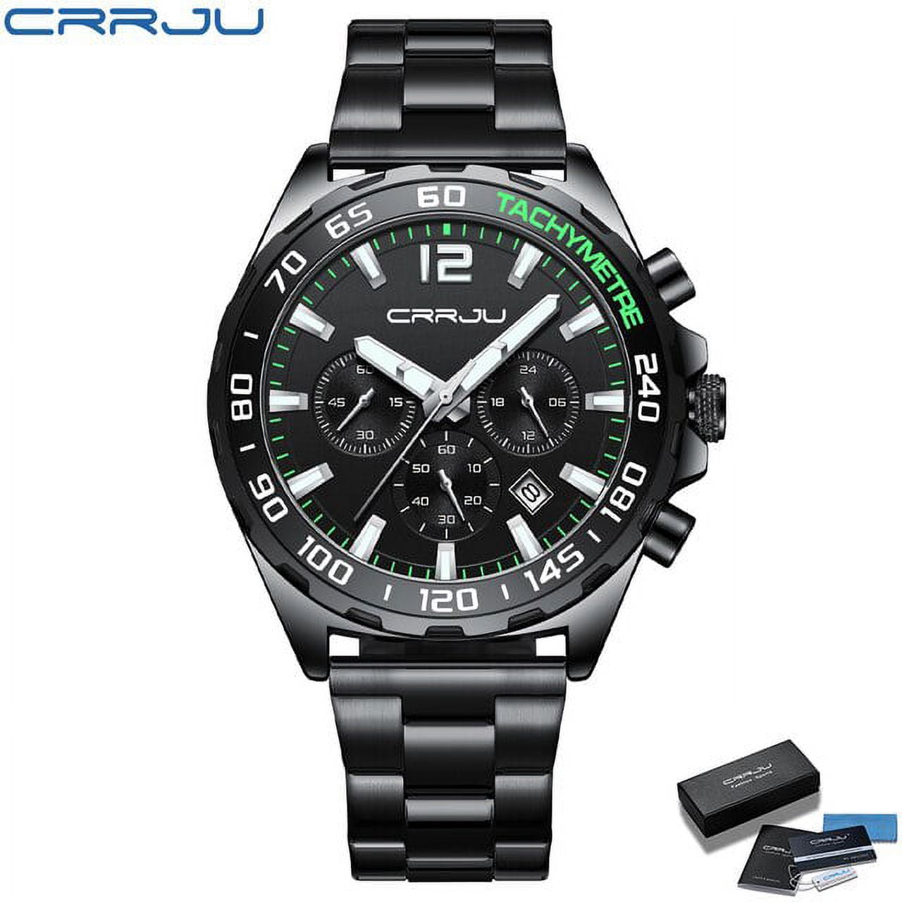 CRRJU Stainless Steel Watches for Mens Creative Fashion Luminous Dial ...