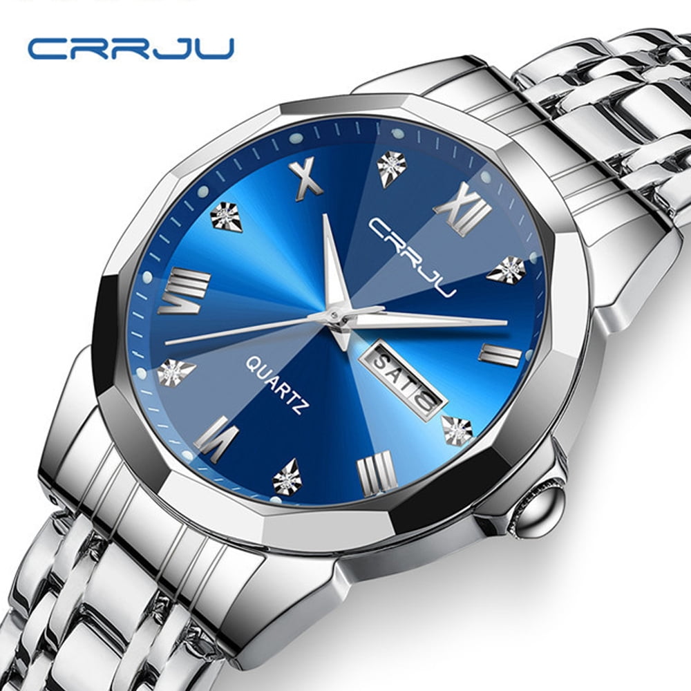 CRRJU Waterproof Men's Watches Digital Mirror Quartz Watch for Man ...