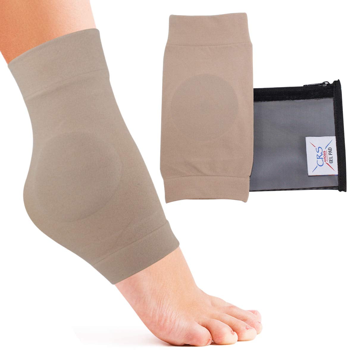 CRS Cross Ankle Malleolar Gel Sleeves - Padded Skate Sock with Ankle ...
