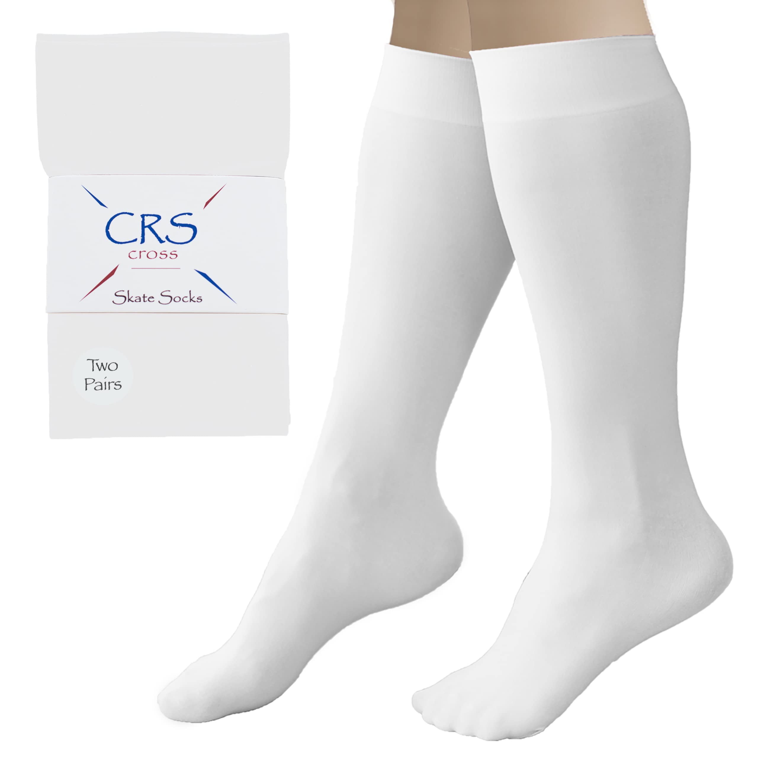 CRS Cross Figure Skating Socks (2 Pair) Premium Knee High Tights for ...