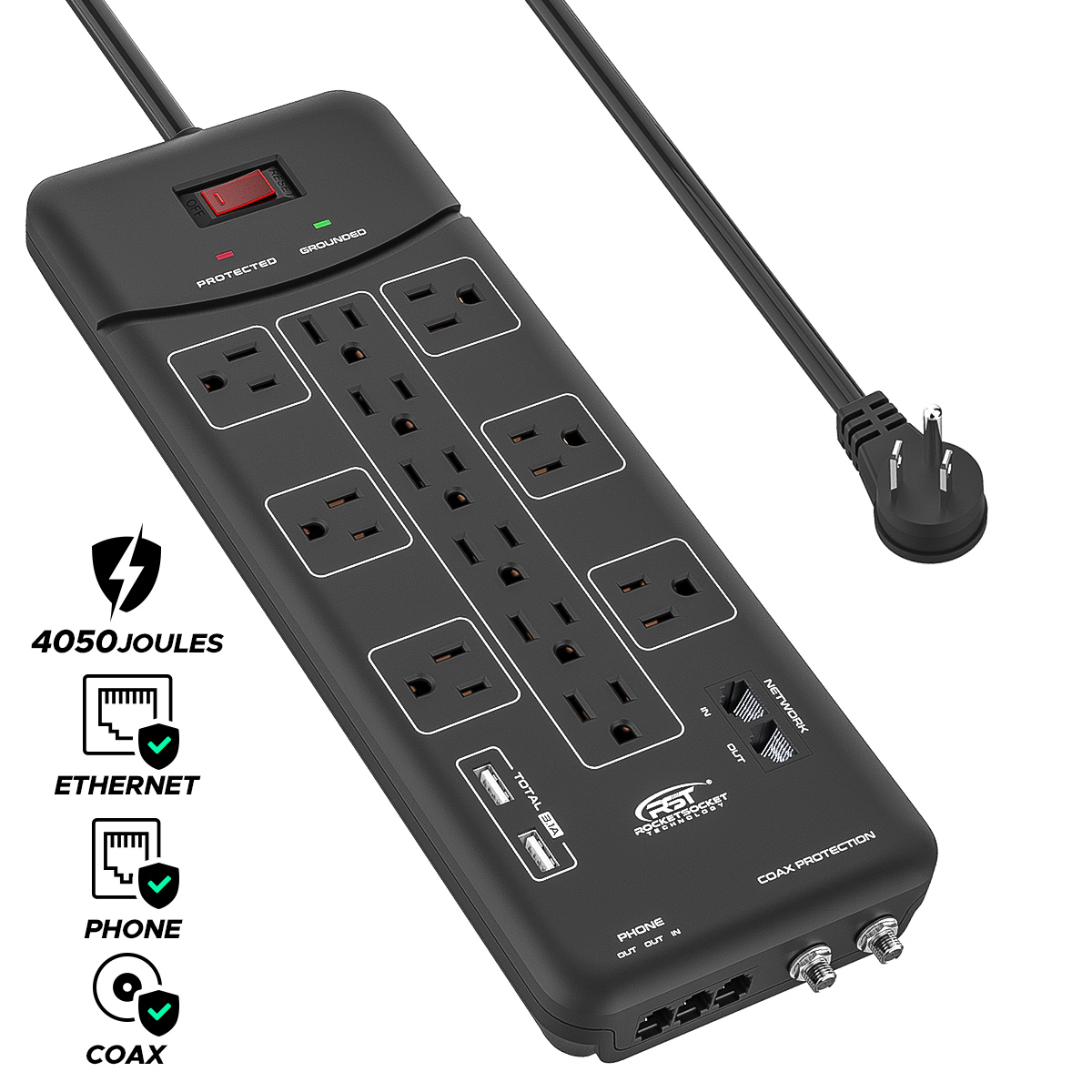 Tripp Lite 12-Outlet Protect It! Surge Suppressor with Telephone/Modem ...