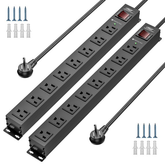 CRST 8 Outlet Heavy Duty Metal Power Outlet with Switch for Multiple ...