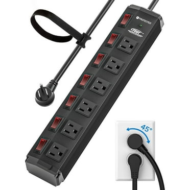 12-Outlet Surge Protector Power Strip Power Socket Strip 6.5ft Cord ...