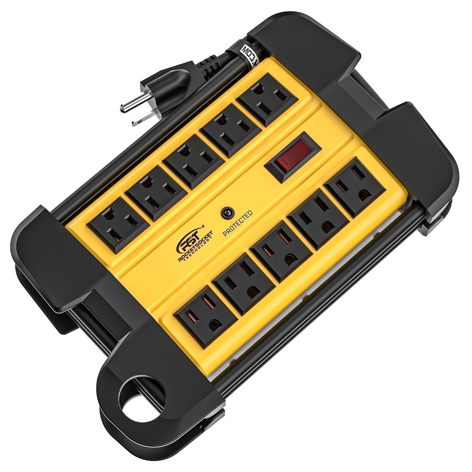 CRST Heavy Duty Surge Protector with 10 Outlets, 6ft Extension Cord ...