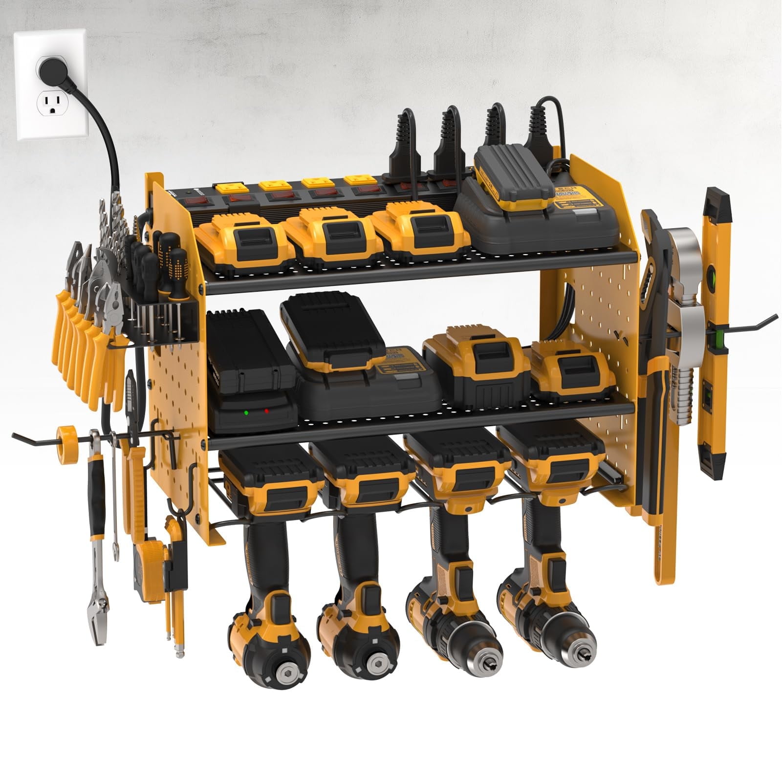 CRST Power Tool Organizer Charging Station, Tool Battery Organizer ...