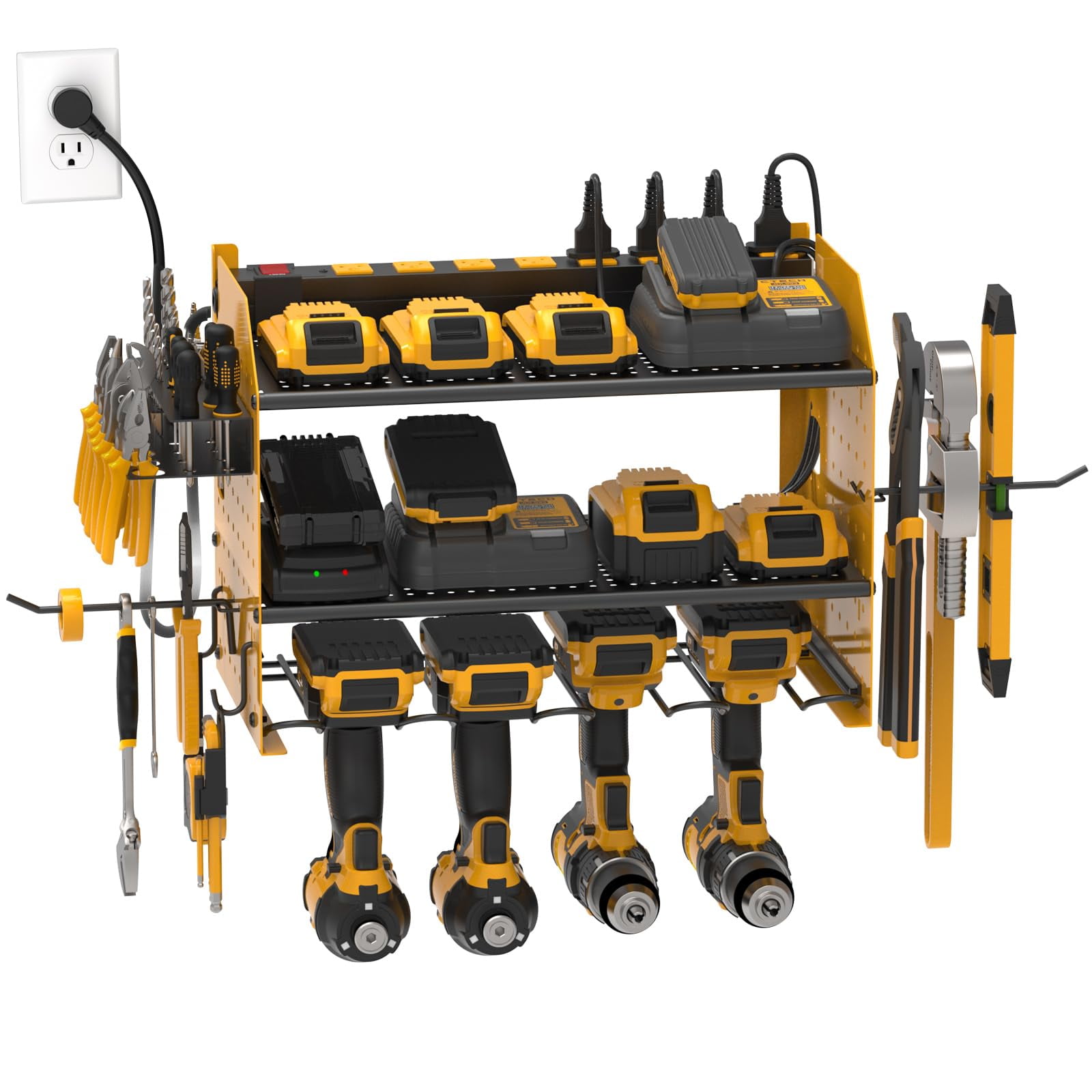 CRST Power Tool Organizer Wall Mount with Charging Station, Cordless ...