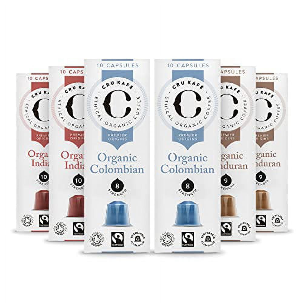 CRU Kafe Organic Premier Origin Box | Nespresso Compatible Coffee Pods ...