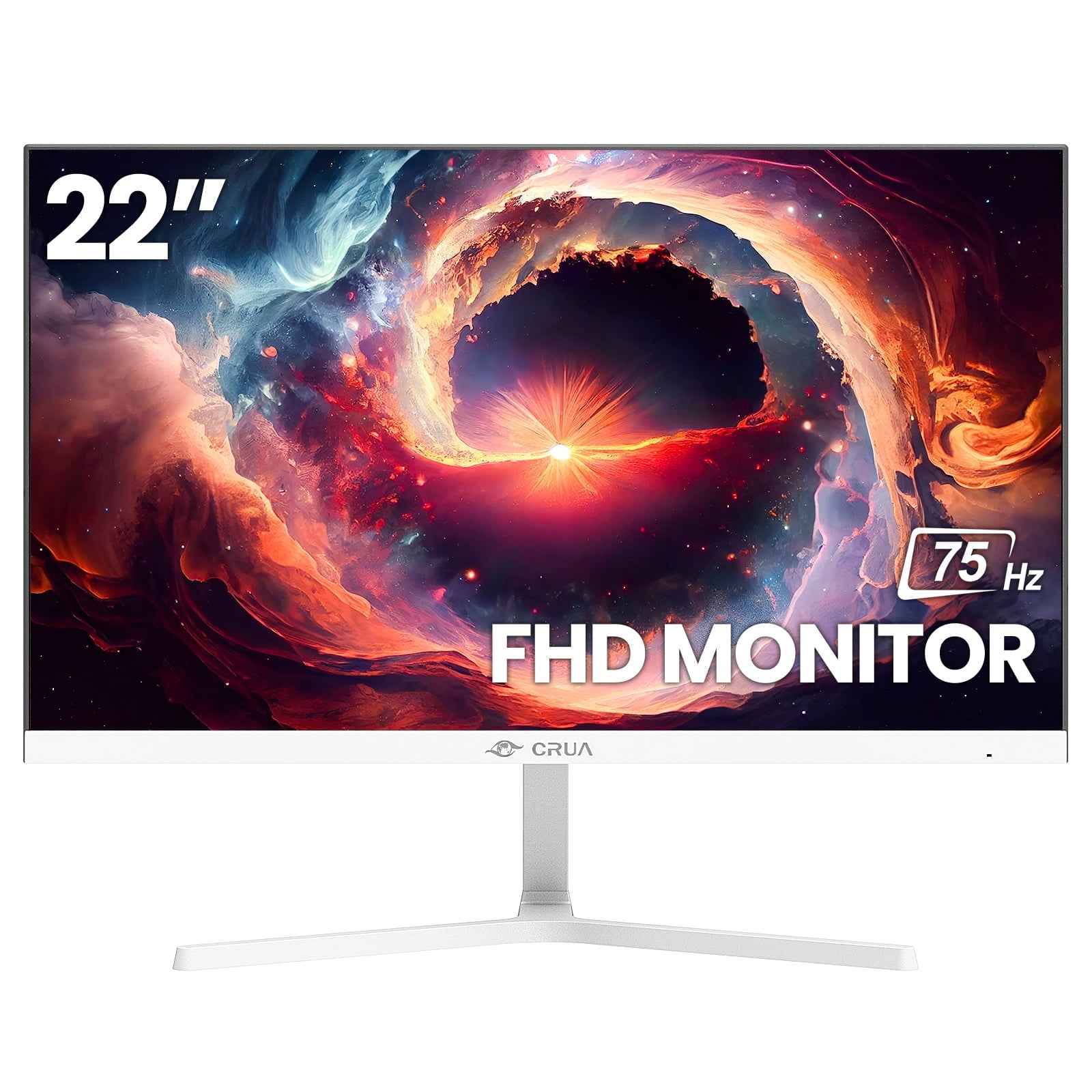 CRUA 22 Inch Computer Monitor,FHD 1080P/75Hz,100 sRGB,Low Blue Light ...