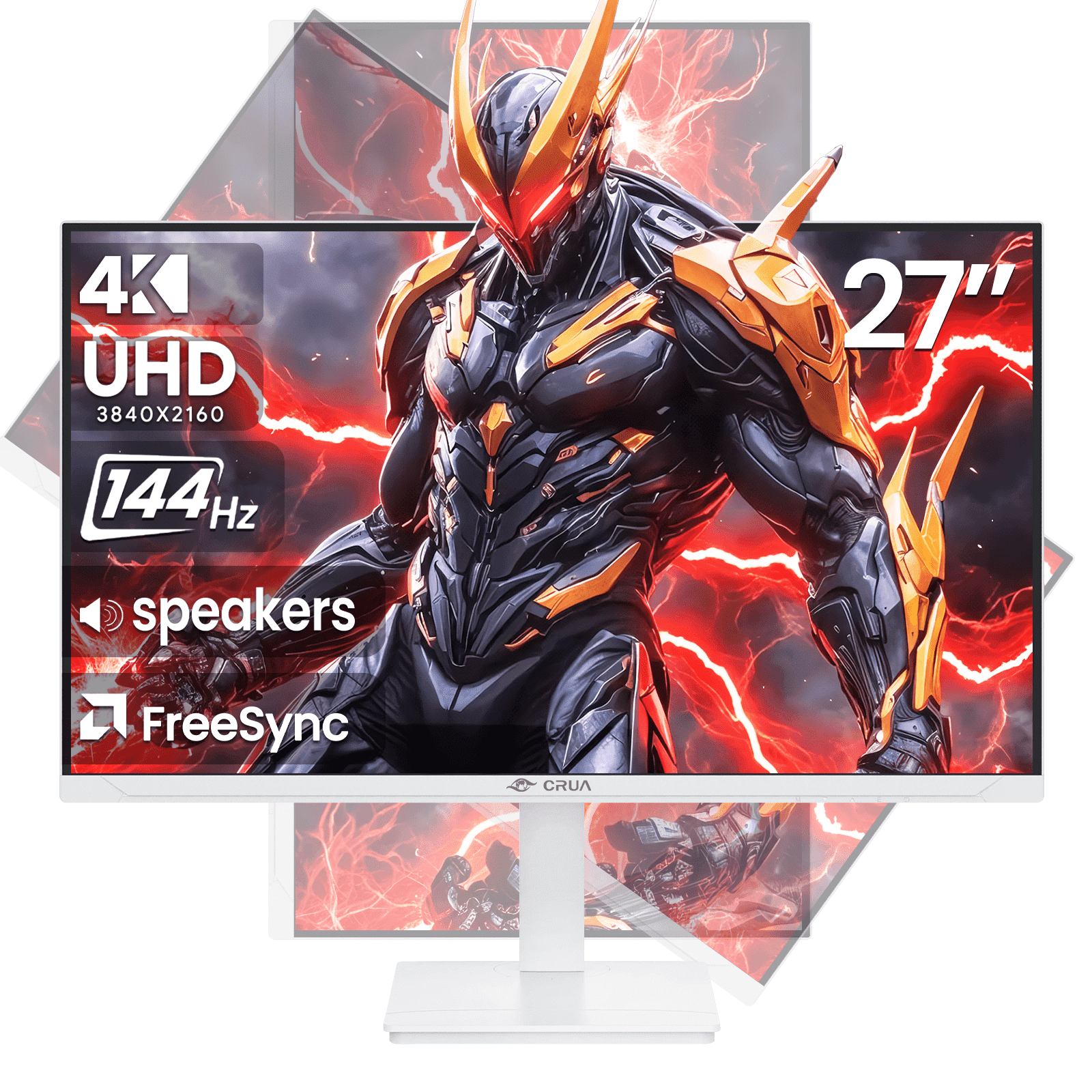 CRUA 27" 4K Gaming Monitor, 144Hz IPS Display, G-Sync & FreeSync, HDR ...