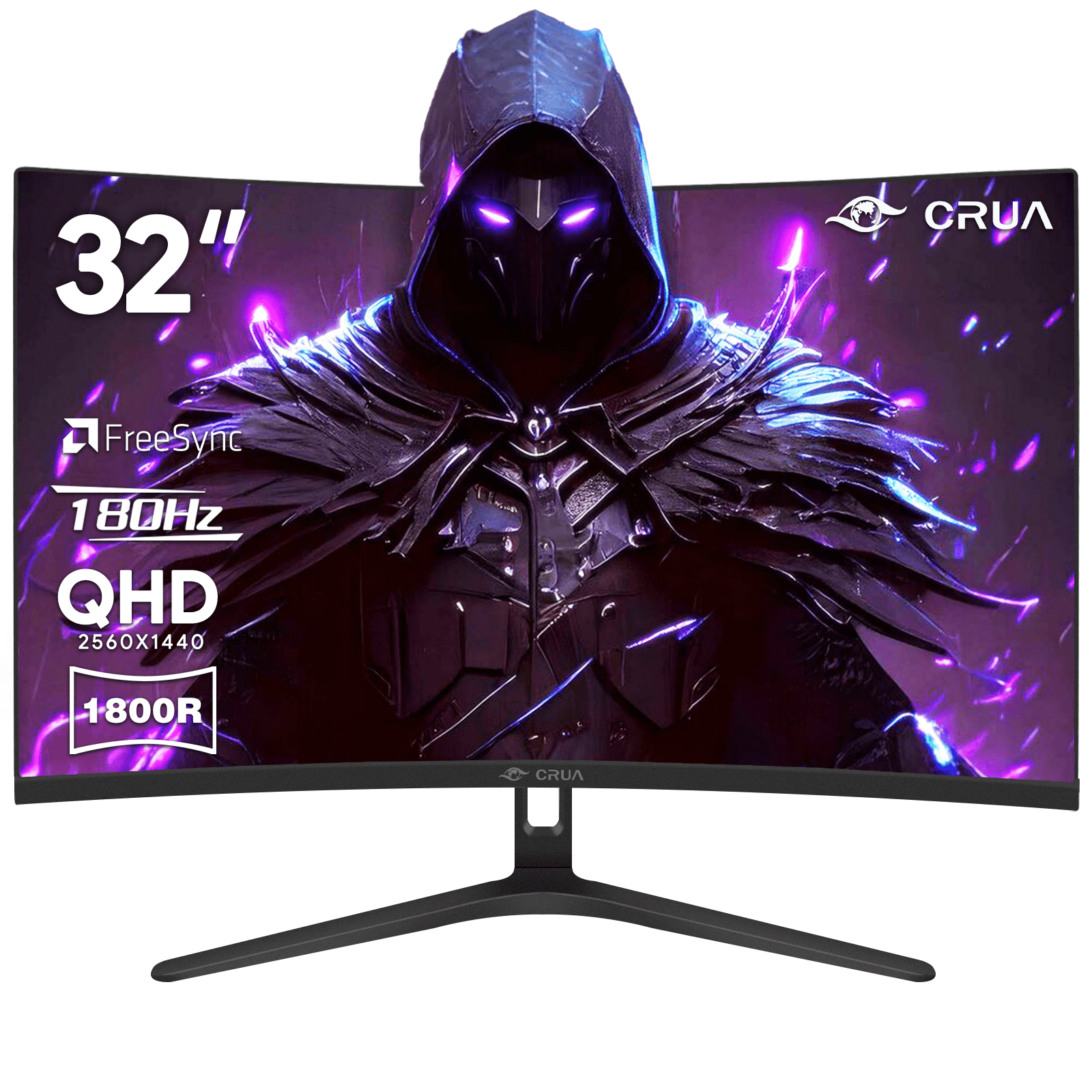 CRUA 32" Curved Gaming Monitor,180Hz QHD(2560 * 1440P) VA Screen, 1800R ...