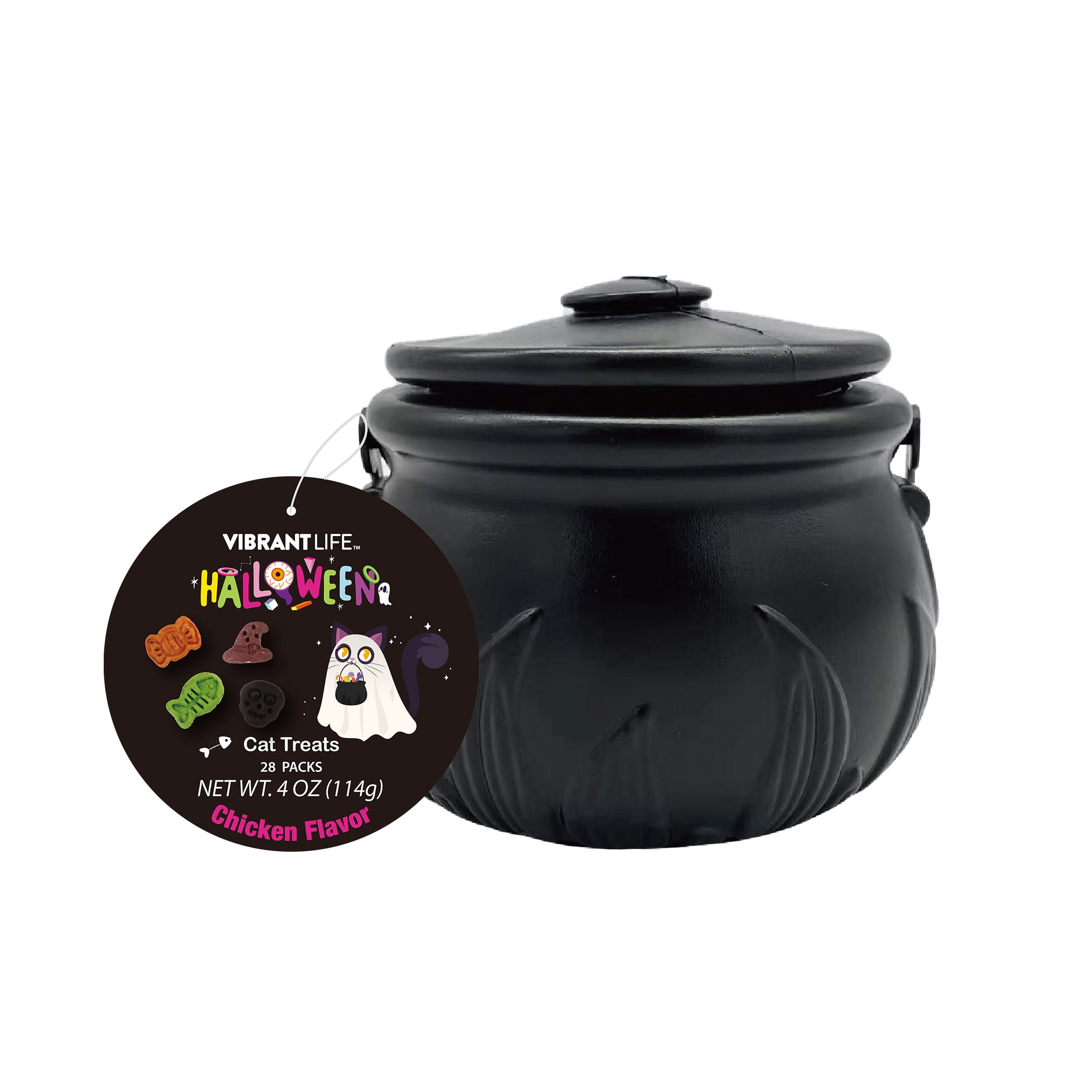 Vibrant Life Brand Crucible Bucket with Cat Biscuits Dry Treats, Net ...