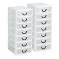 CRUGLA 2 Pack Organized Transparent 7-Tier Mini Plastic Drawers ...